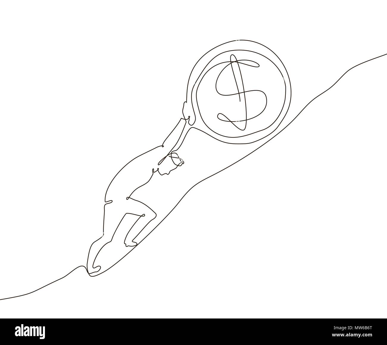 One line continuous money Cut Out Stock Images & Pictures - Alamy