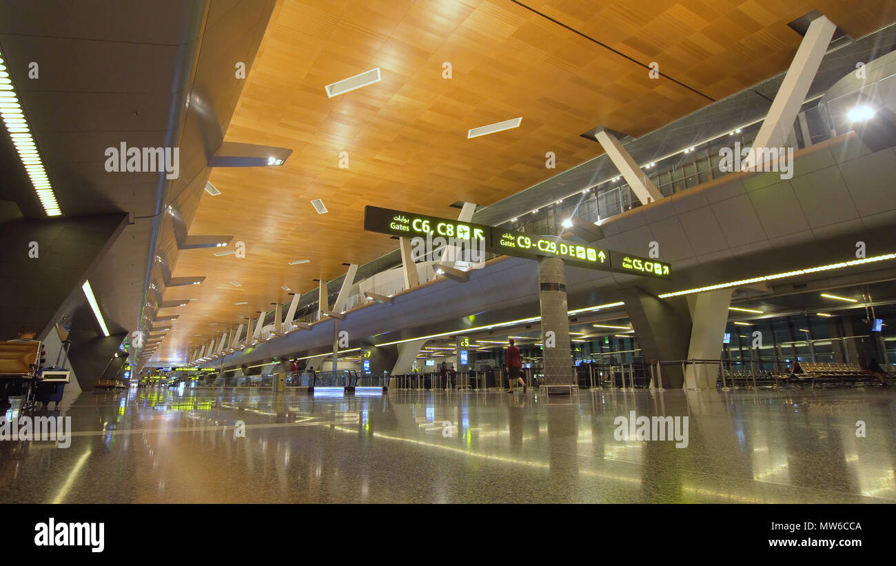 Exterior of the new Hamad International Airport in Doha. Inside the ...