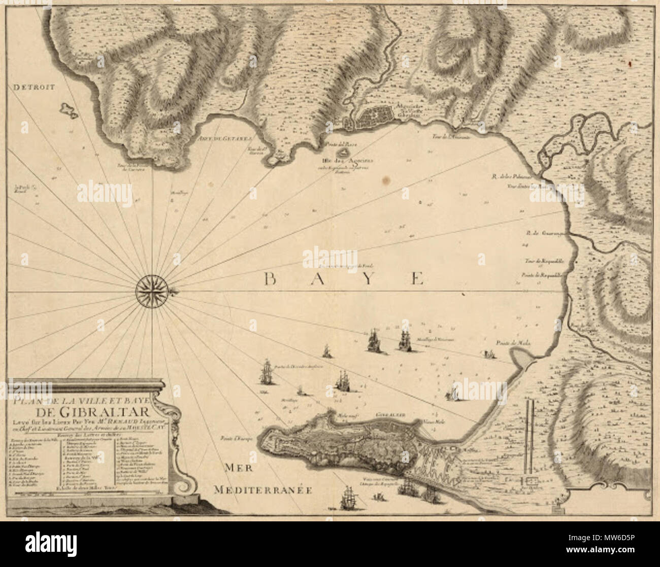 . English: 1727 - Renaud - Map bay of gbralta - Maps of around the time ...