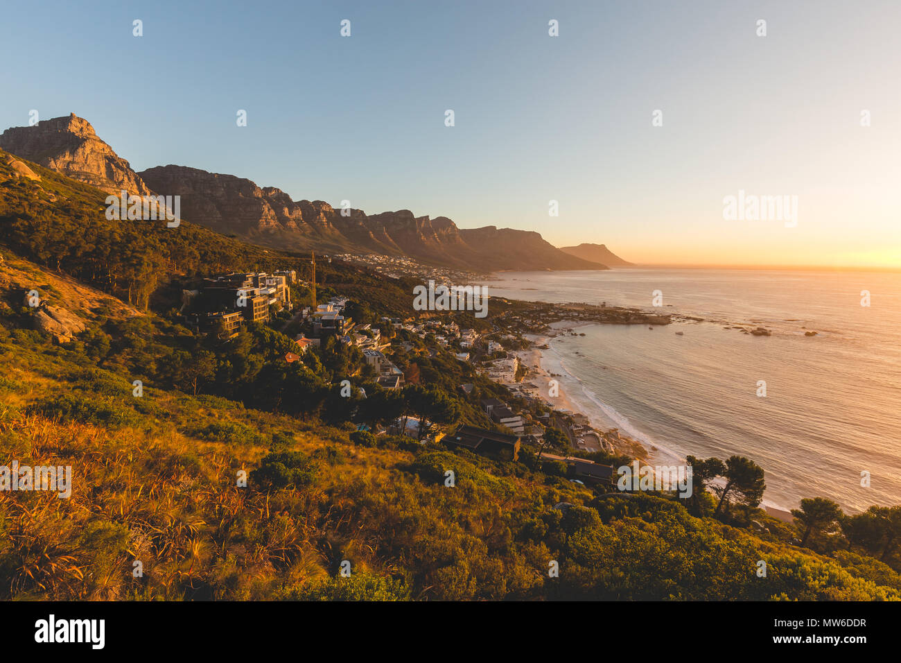 Beautiful sunset view of the 12 Apostles in Cape Town Stock Photo - Alamy
