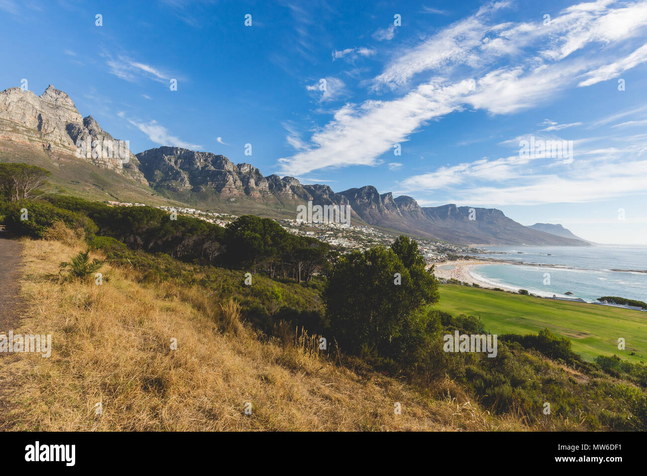 View of the 12 Apostles in Cape Town with blue sky Stock Photo - Alamy