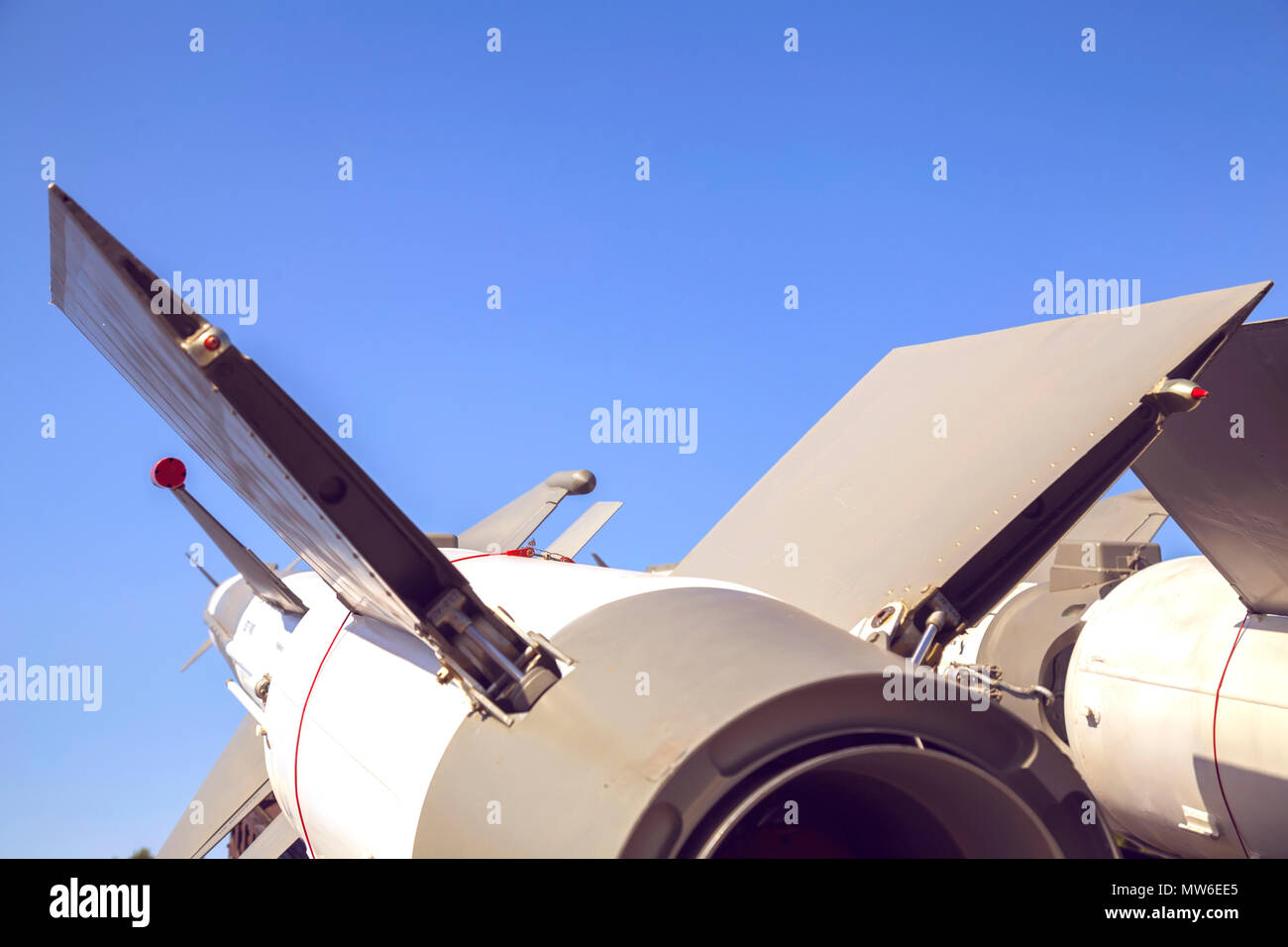 Air defense, surface to air missile on ground launcher, ready to be ...