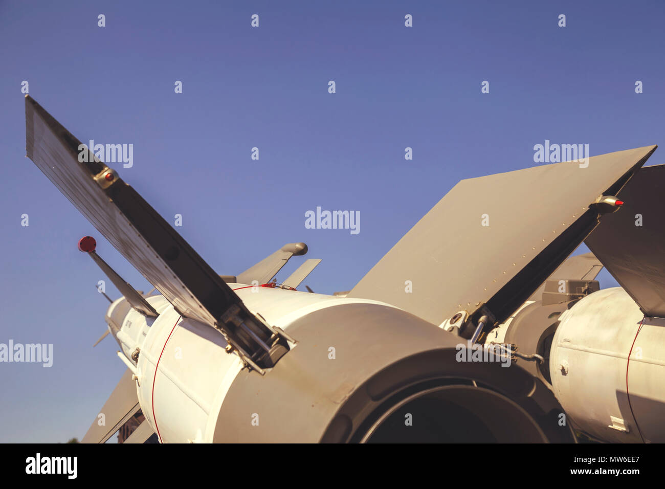 Air defense, surface to air missile on ground launcher, ready to be ...