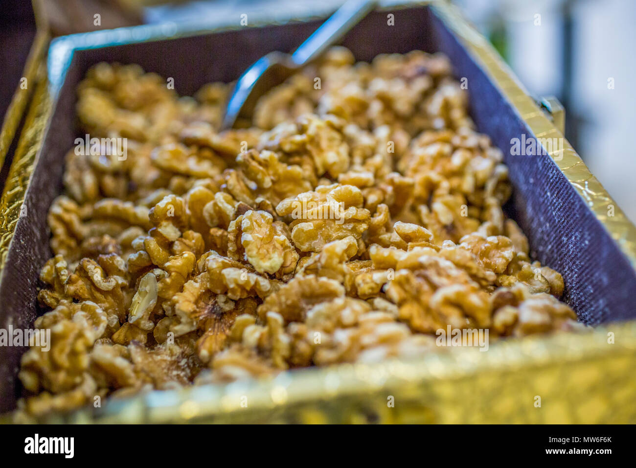 Dried Walnut in a box Stock Photo - Alamy