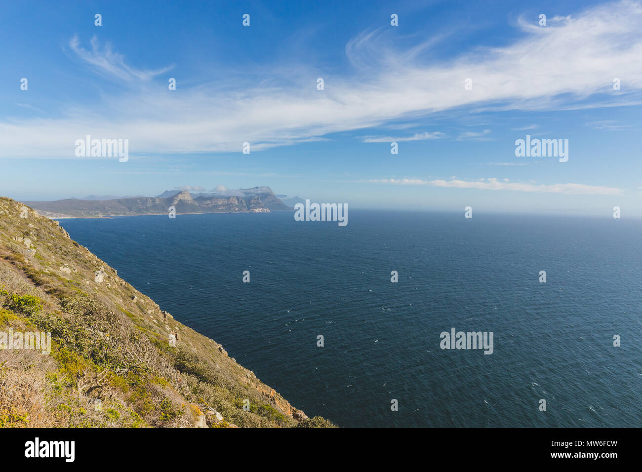 View of False Bay from Cape Point in Cape Town Stock Photo - Alamy