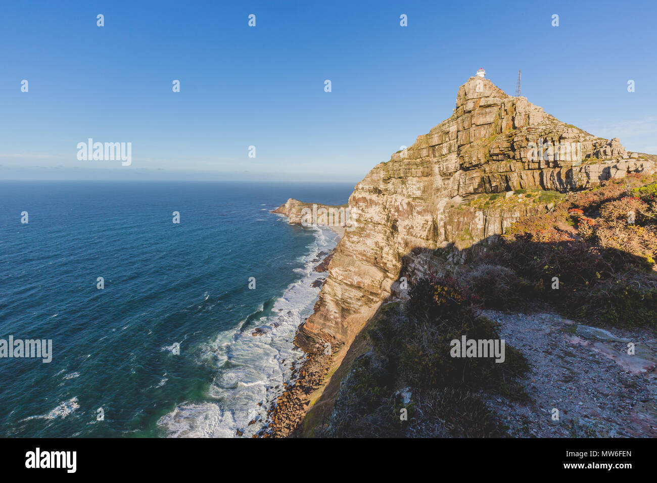 Cape Point Lighthouse in Cape Town on a perfect day Stock Photo - Alamy