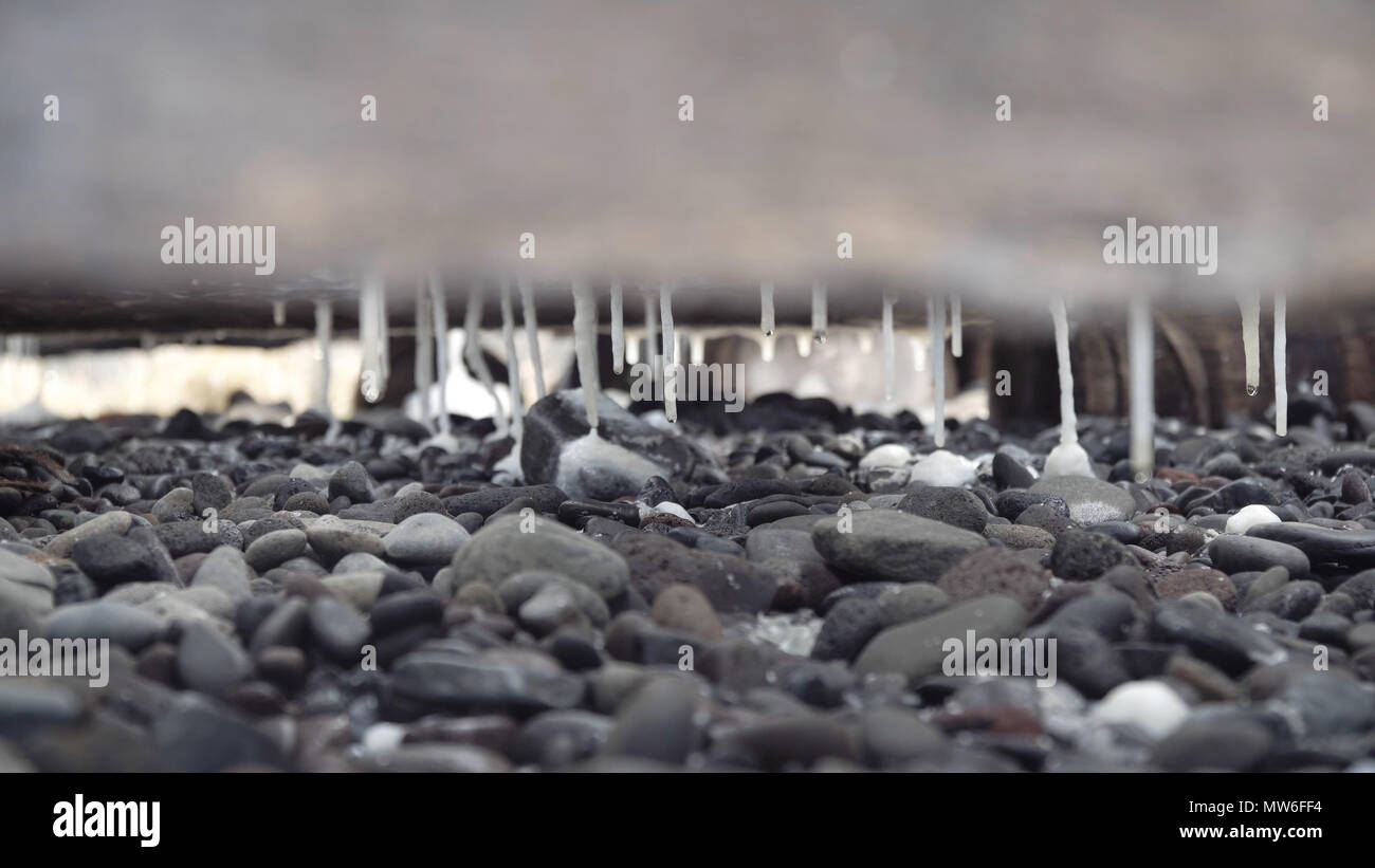 Production of sea salt in the Bali,Indonesia. Salt crystallizes out of ...