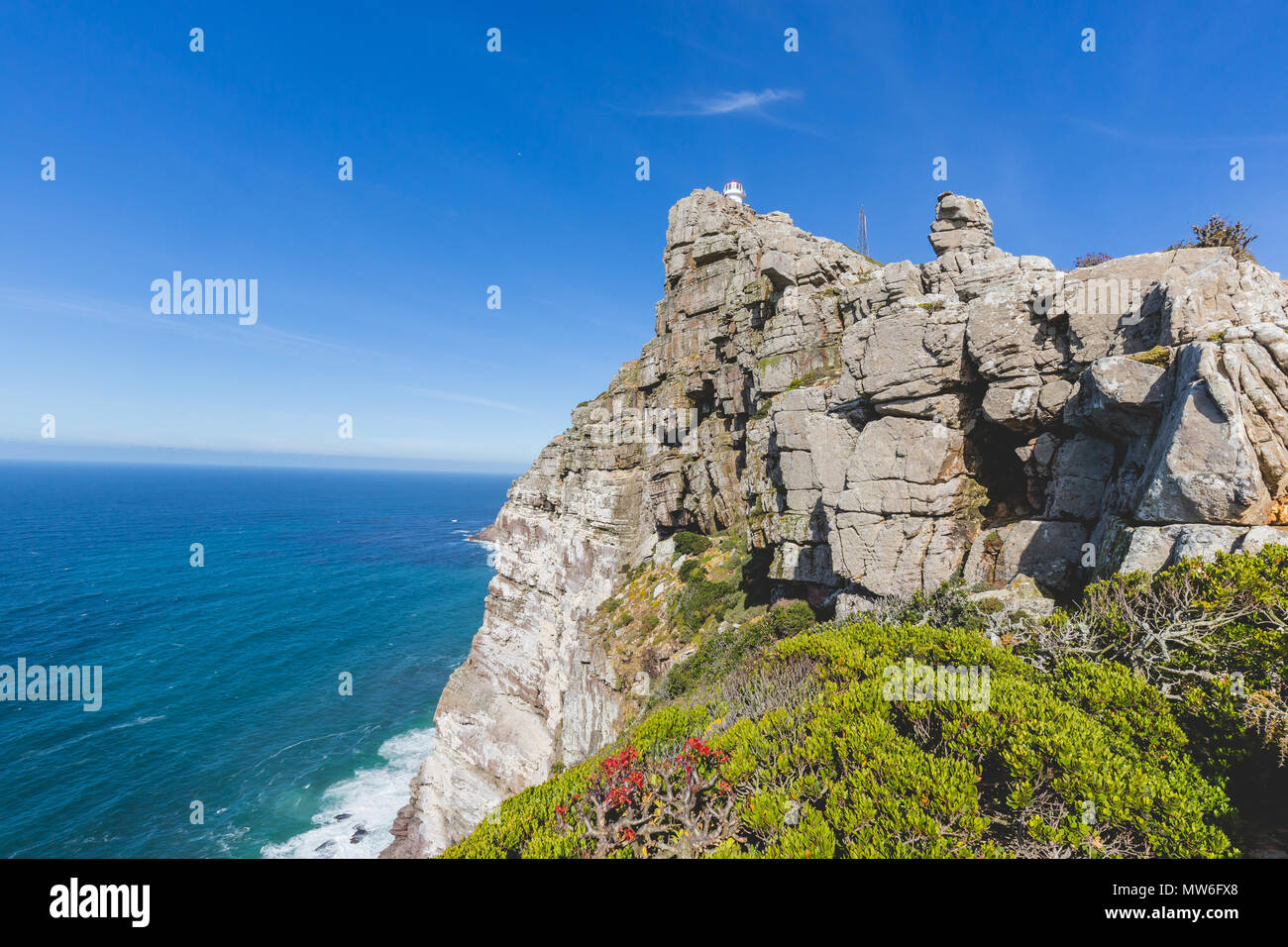 Cape Point Lighthouse in Cape Town on a perfect day Stock Photo - Alamy