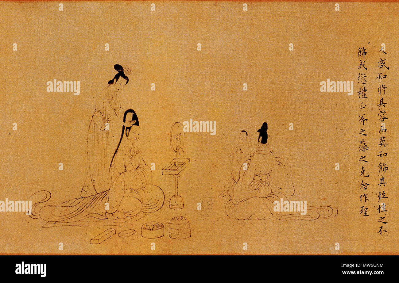 . English: Scene 7 (The toilette scene) of the Song Dynasty Palace ...