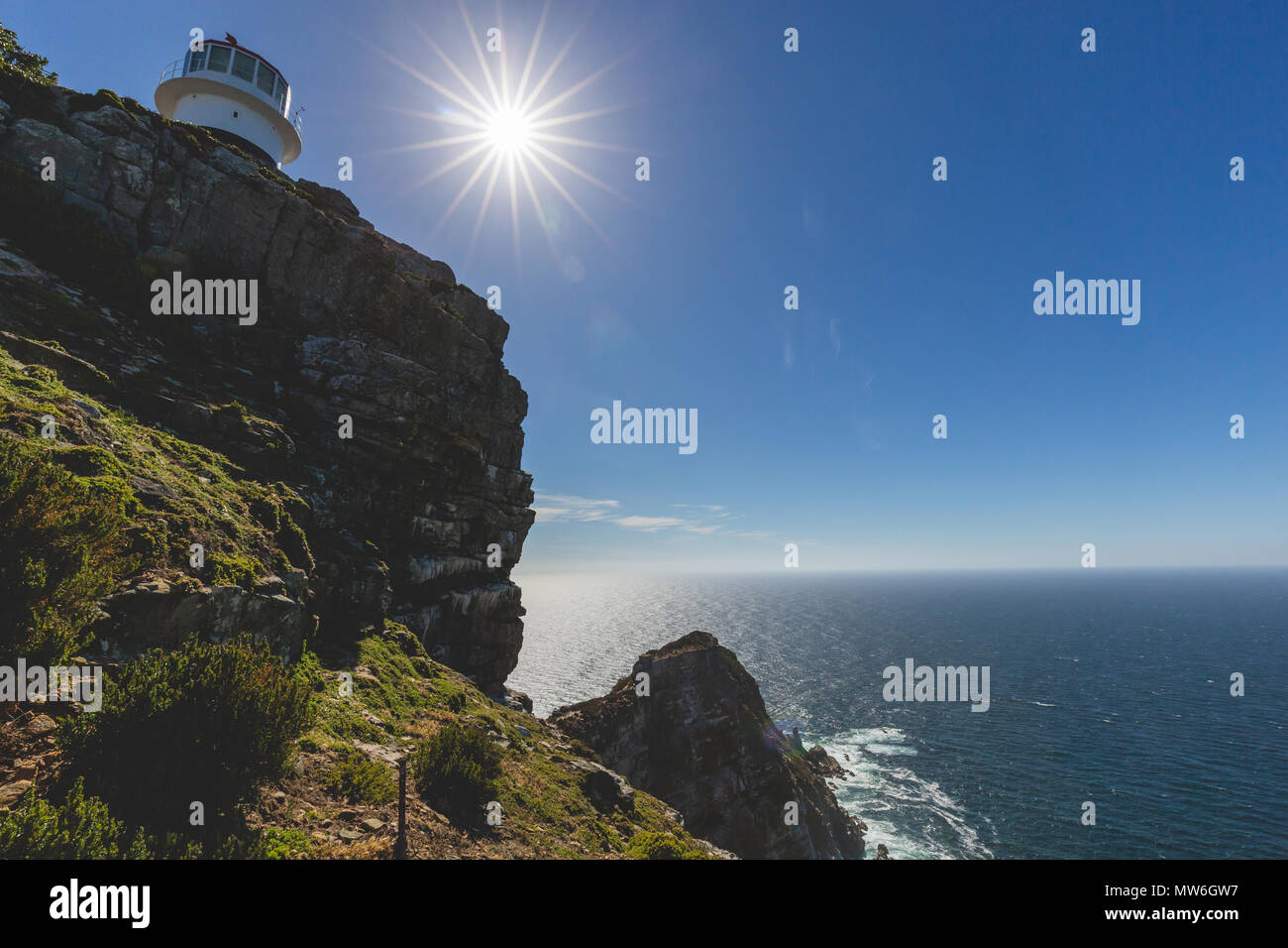 Cape Point Lighthouse in Cape Town on a perfect day Stock Photo - Alamy