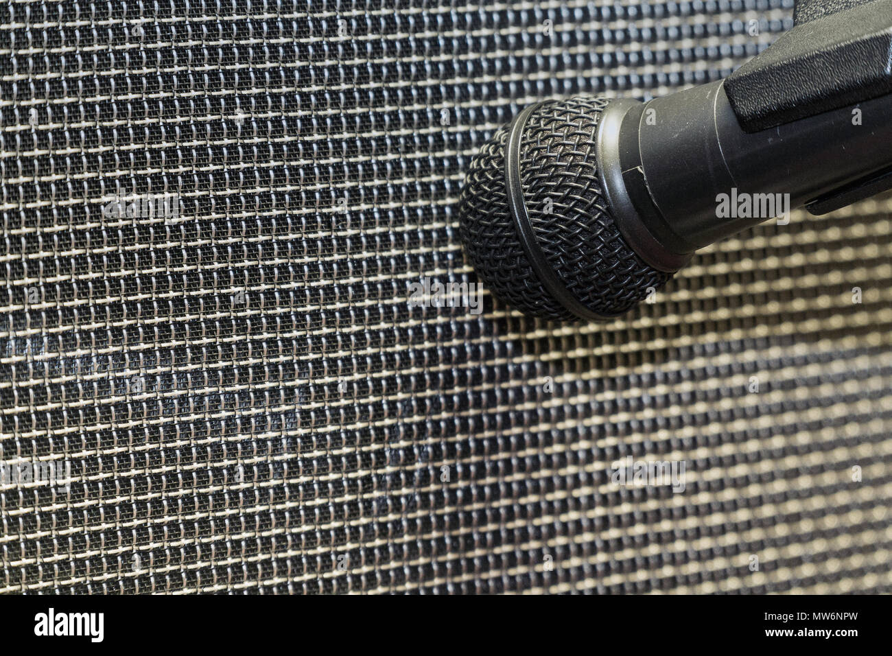 The microphone before the lining of the speaker Stock Photo - Alamy