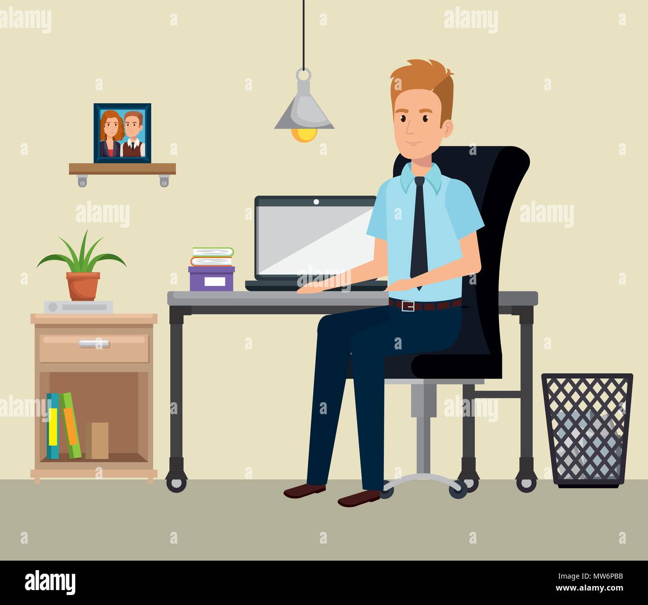 businessman in the office workplace scene Stock Vector Image & Art - Alamy
