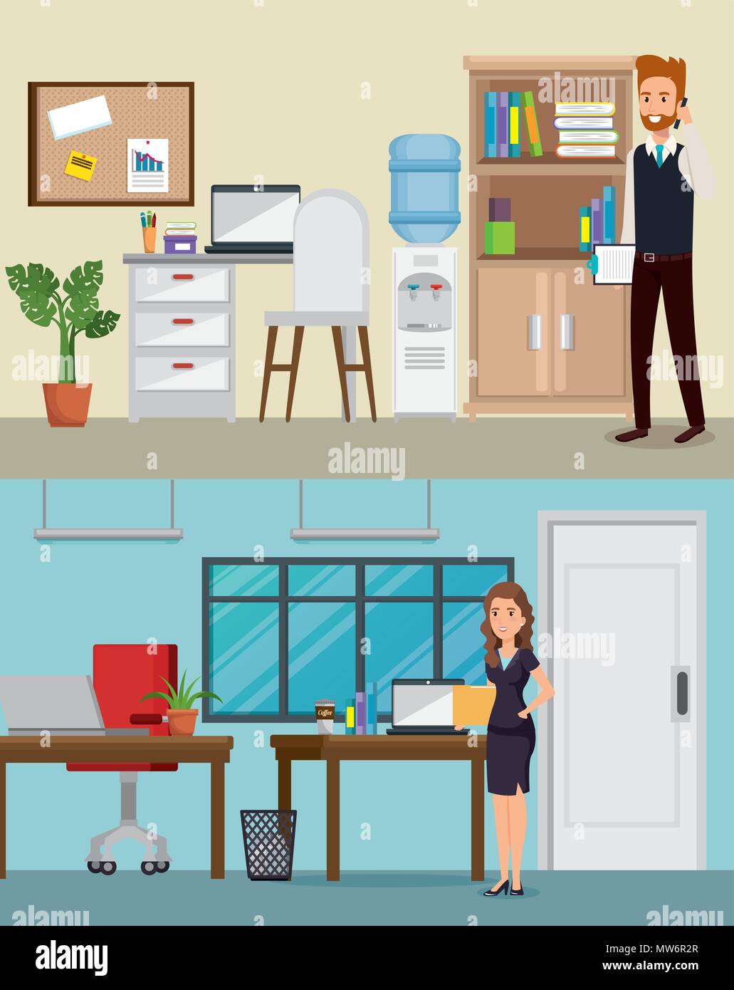 business people in the office workplace scene Stock Vector Image & Art ...