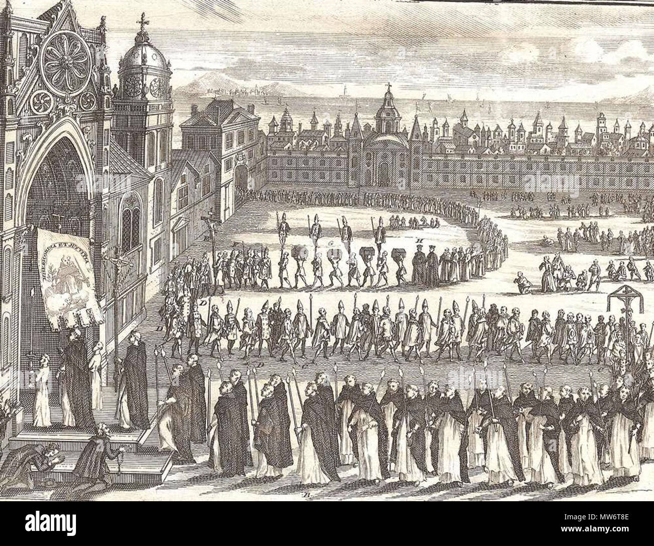 . English: 'La Procession de l'INQUISITION a GOA,' from 'Ceremonies et ...