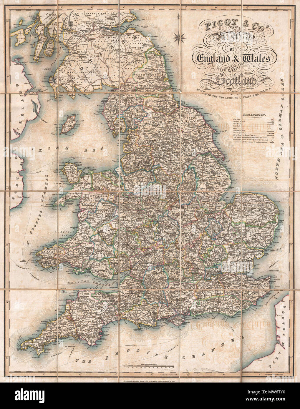 . Pigot & Co.'s New Map of England & Wales with part of Scotland ...