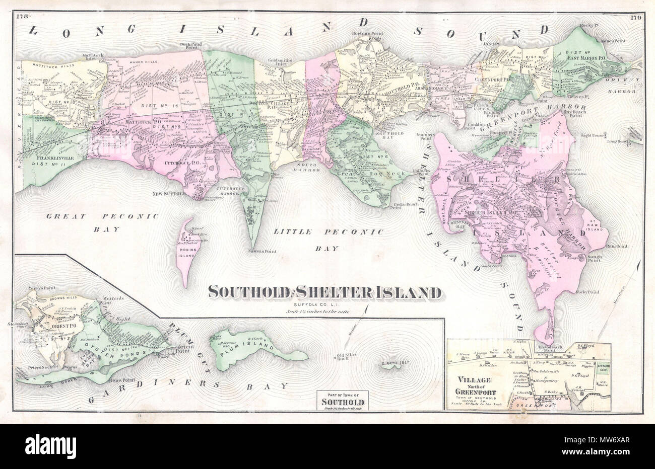 . Southold and Shelter Island Suffolk Co. L.I. English: A rare example ...