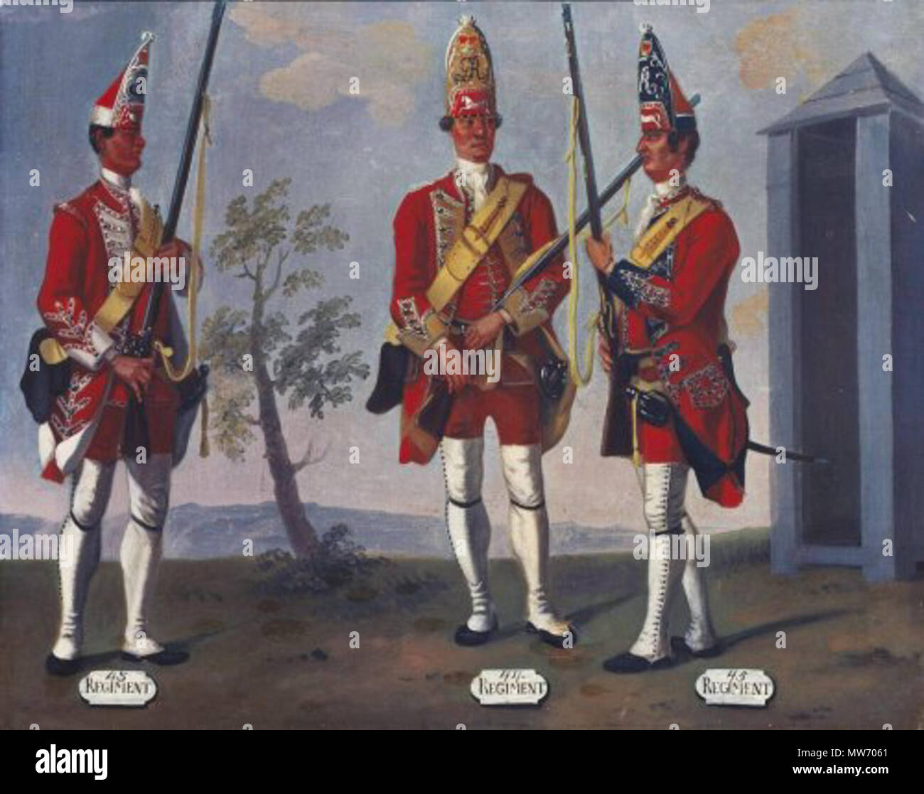 . English: Grenadiers of the (from left) 45th, 44th and 43rd regiments ... . English: Grenadiers of the (from left) 45th, 44th and 43rd regiments ...