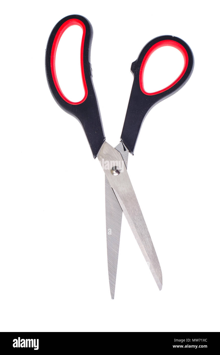 Single scissors isolated on white background. Studio Photo Stock Photo ...