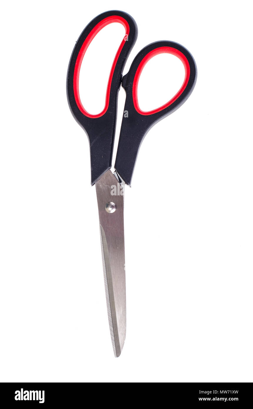 Single scissors isolated on white background. Studio Photo Stock Photo ...
