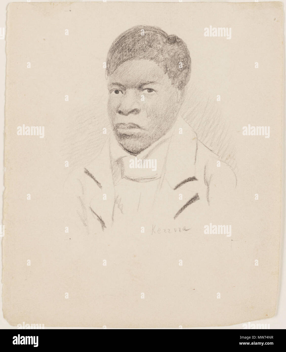 . Sketch of an Amistad prisoner, drawn as they awaited trial in New ...