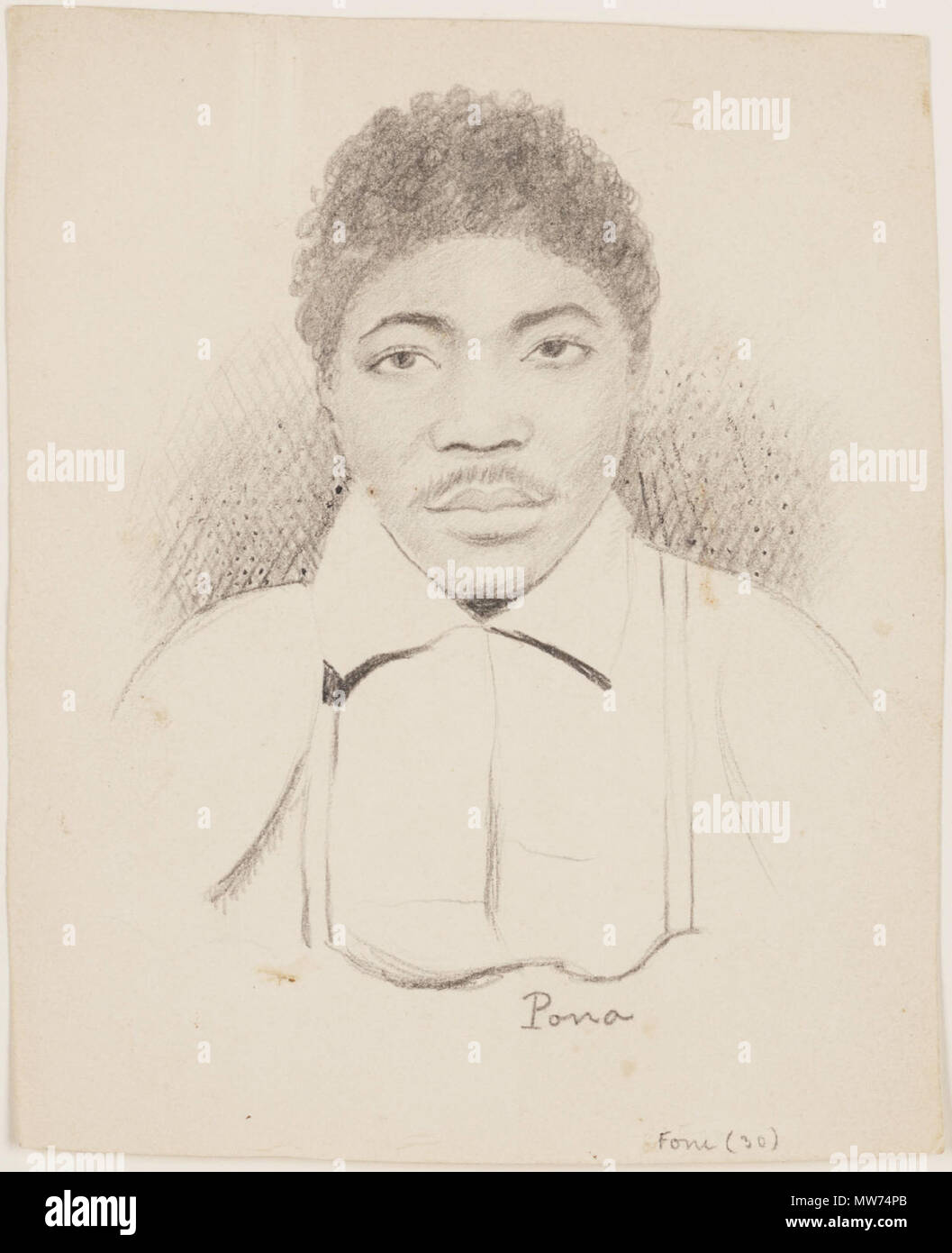 . Sketch of an Amistad prisoner, drawn as they awaited trial in New ...