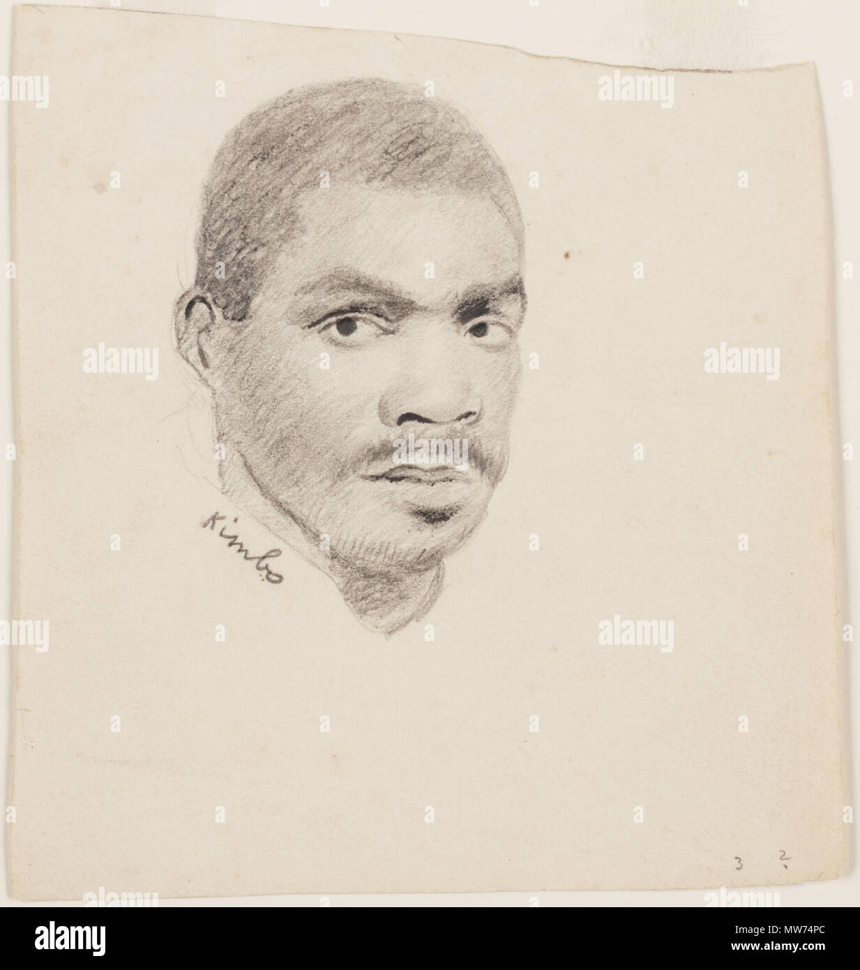 . Sketch of an Amistad prisoner, drawn as they awaited trial in New ...