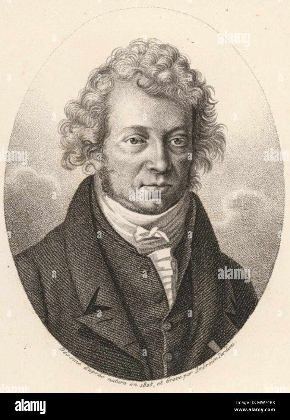 . English: Engraving of André-Marie Ampère (1775 – 1836), the noted ...