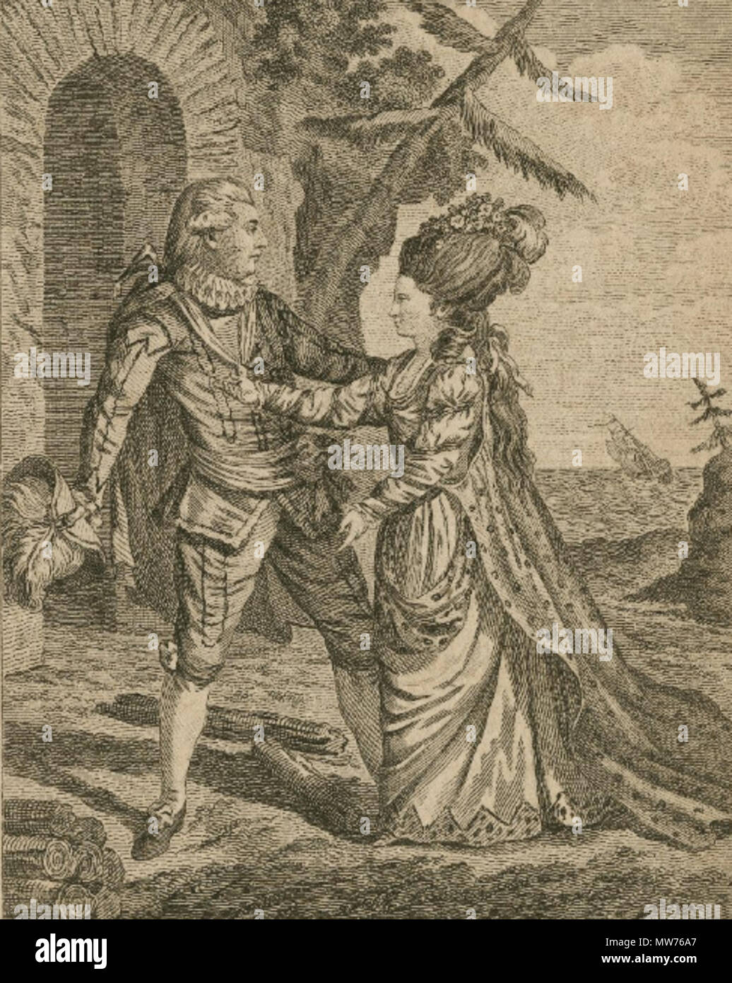 . Tempest, Miss Brown and Mr. Mattocks in the characters of Miranda and ...