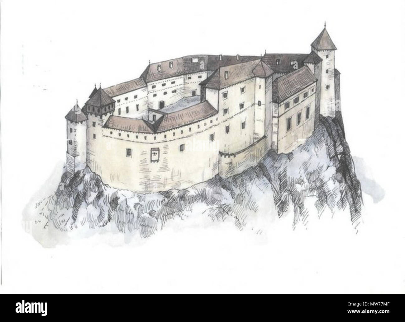 . English: Sketch of the castle. Slovenčina: Načrtok hradu. . Unknown 5 ...