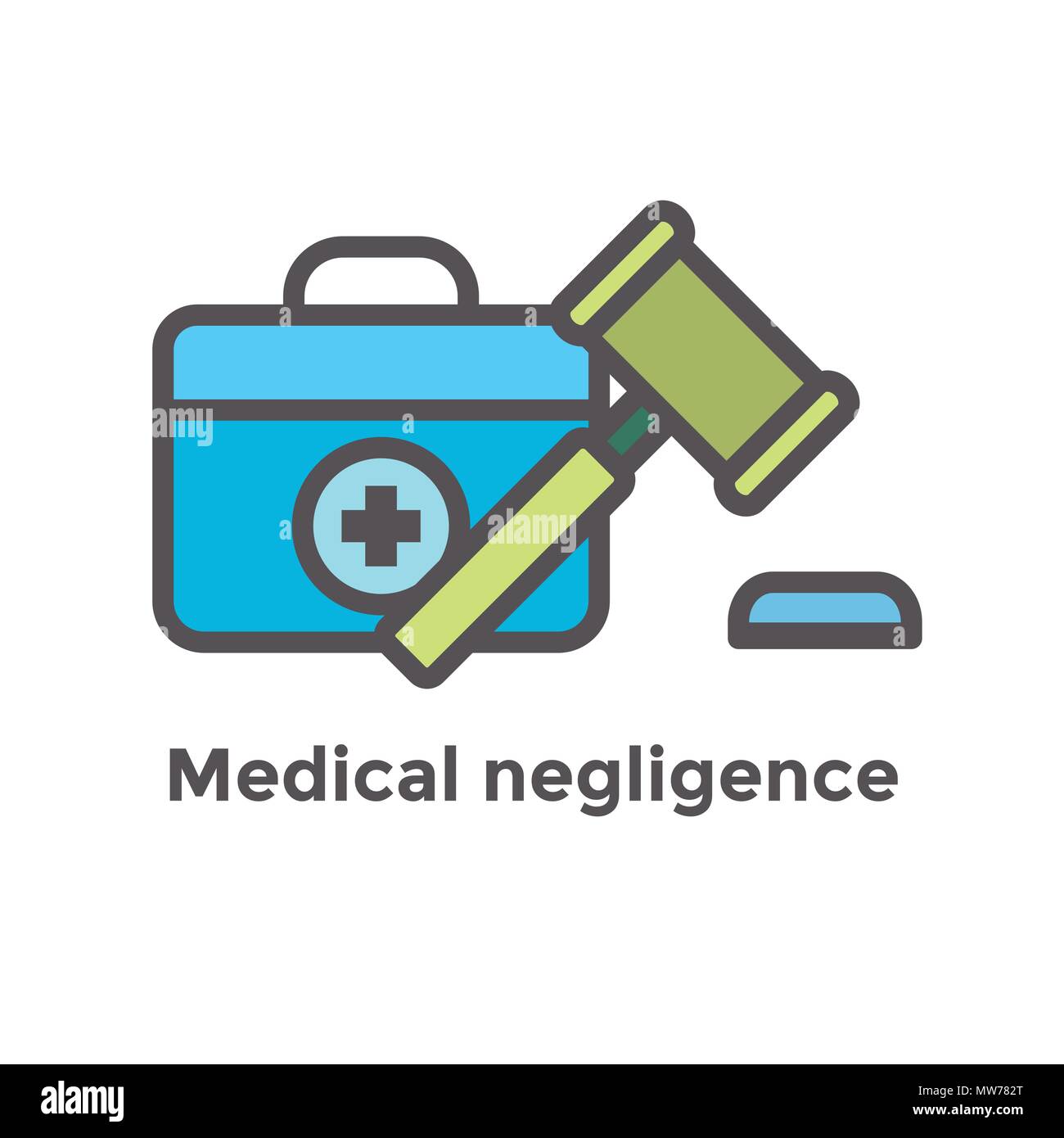 Medical Lawsuit icon with legal imagery showing medical malpractice ...
