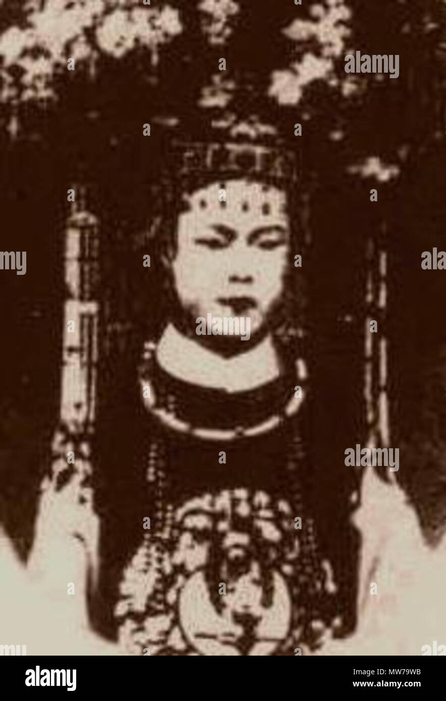. Photograph of the Qing Dynasty Empress Longyu . Late 1800s. Court ...