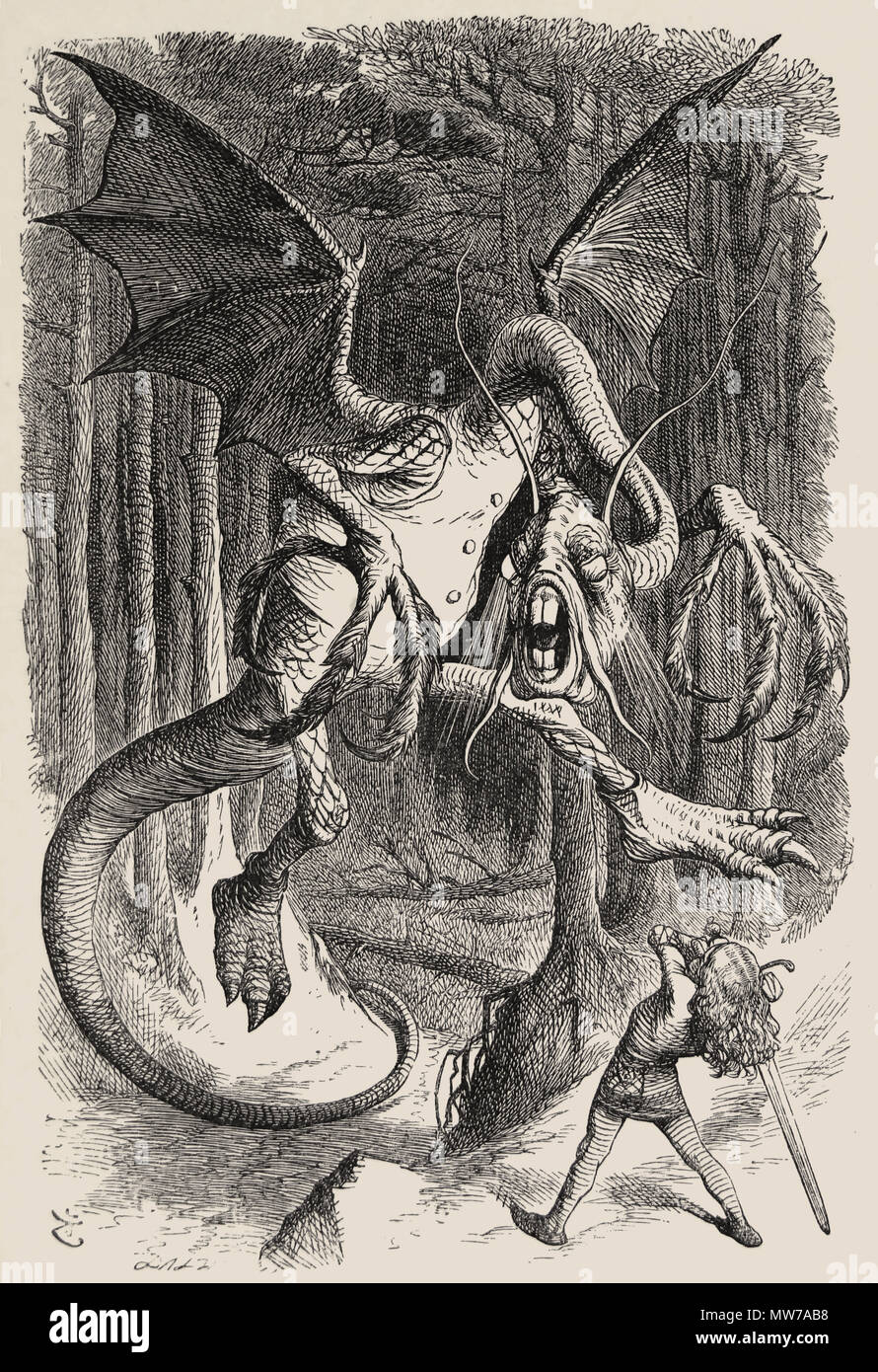 The Jabberwock. Art by John Tenniel for "Through the Looking Glass ...