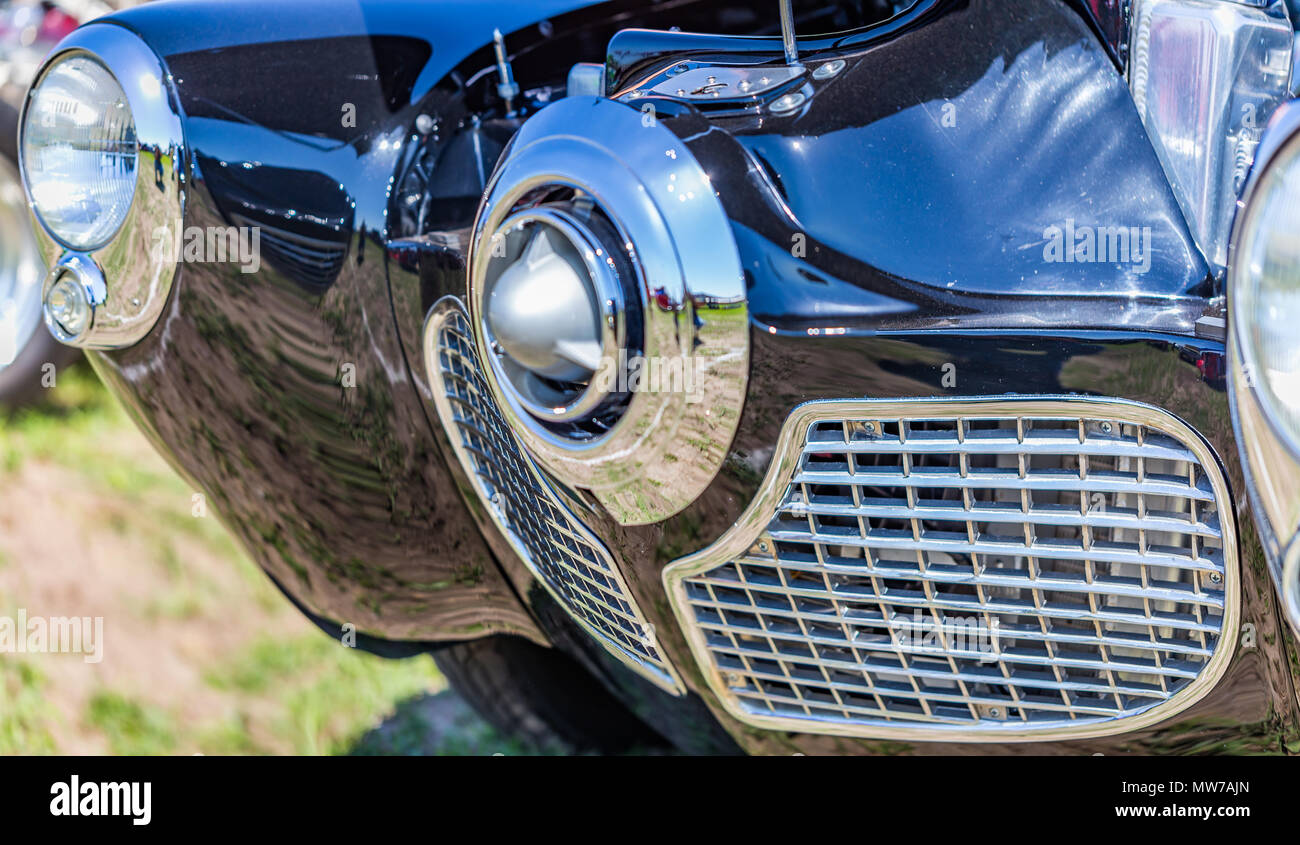 Shallow depth of field closeup of the distinctive bullet nose and ...