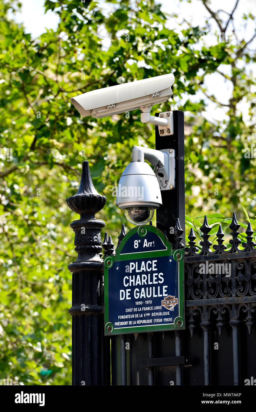 CCTV Cameras on Place de l'Etoile - Paris - France Stock Photo - Alamy