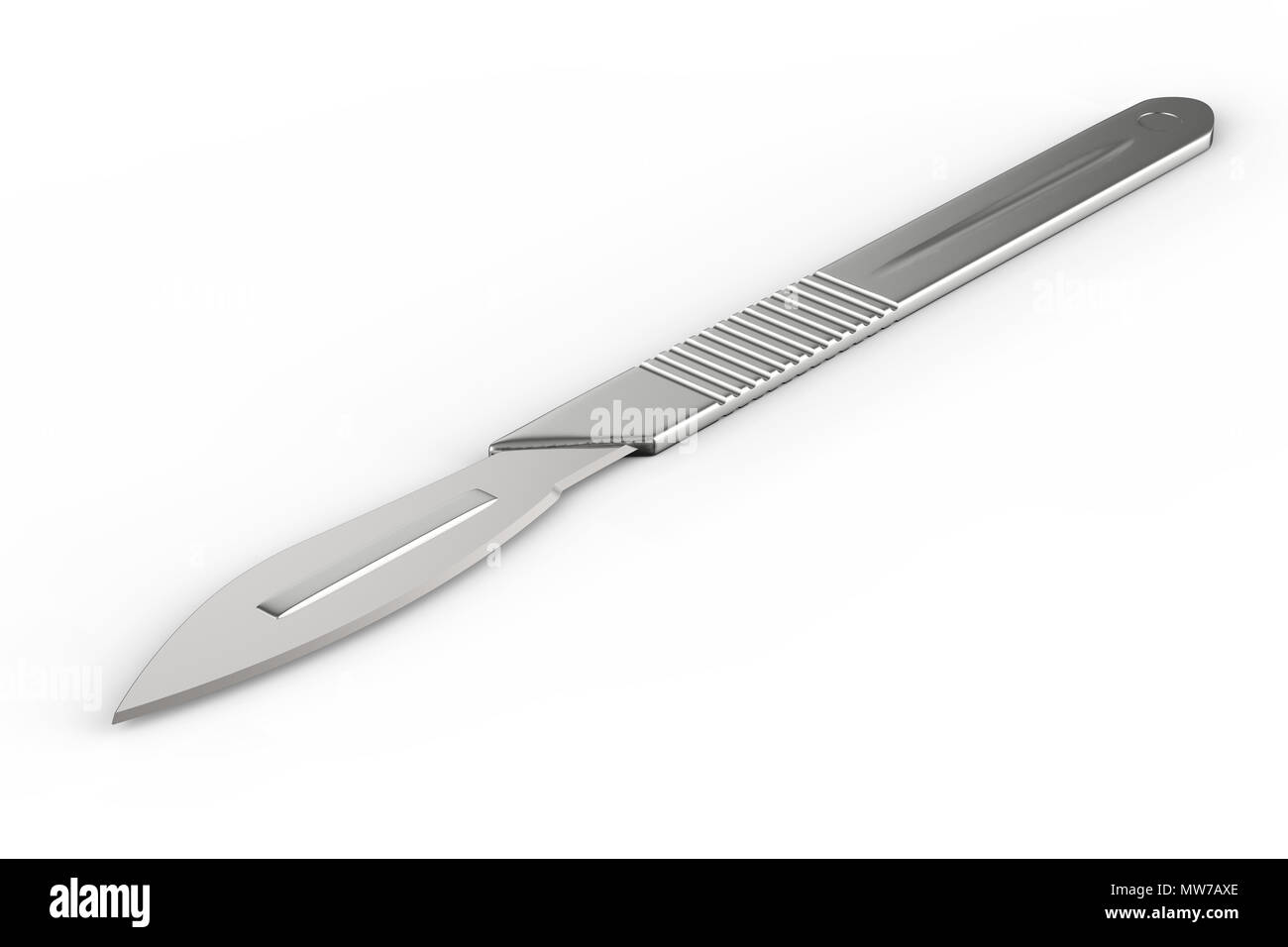 3d rendering scalpel or surgery knife on white background Stock Photo ...