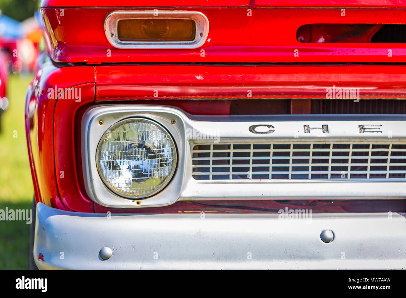 Headlight, grille, and bumper detail of a 1964 Chevrolet C10 pickup ...
