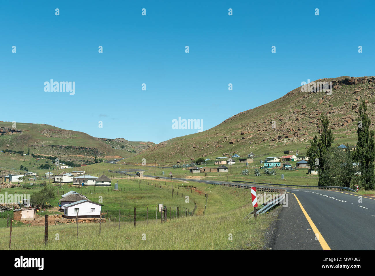 The landscape next to road R65 near Mount Fletcher in the Eastern Cape ...