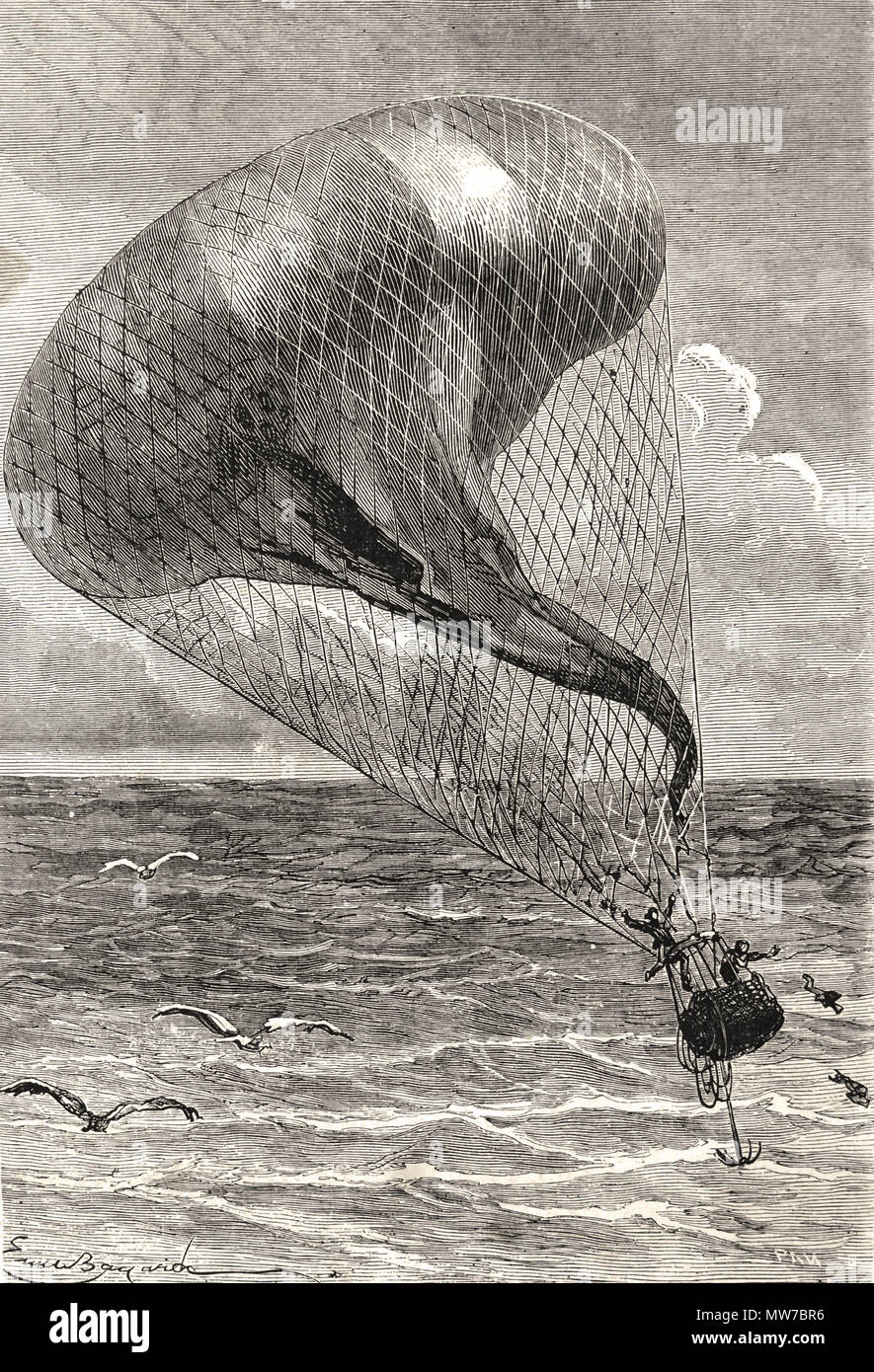 "The balloon deflated more and more." Art by Émile-Antoine Bayard from ...
