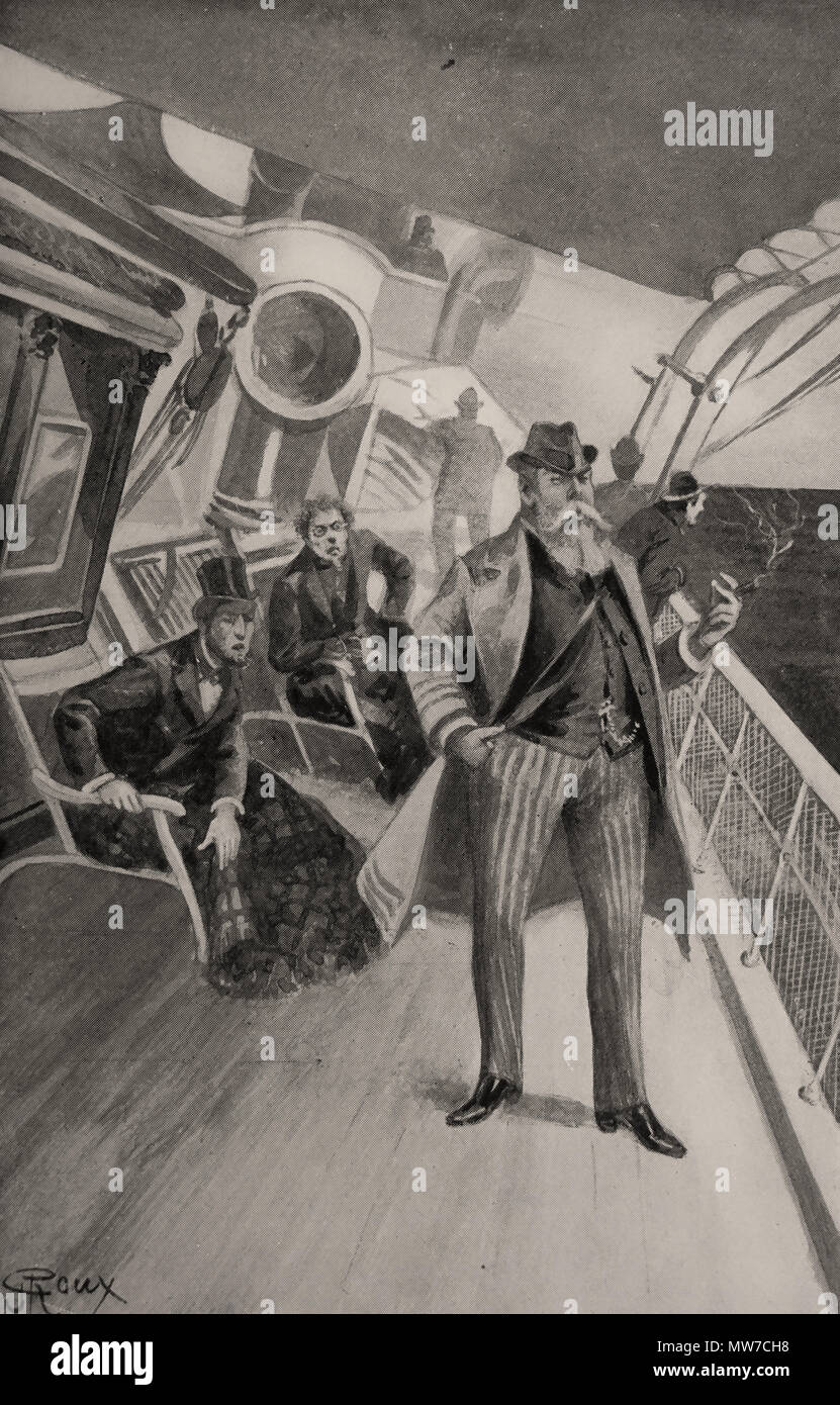 "Monsieur de Schnack passes them by." Art by George Roux for Jules ...