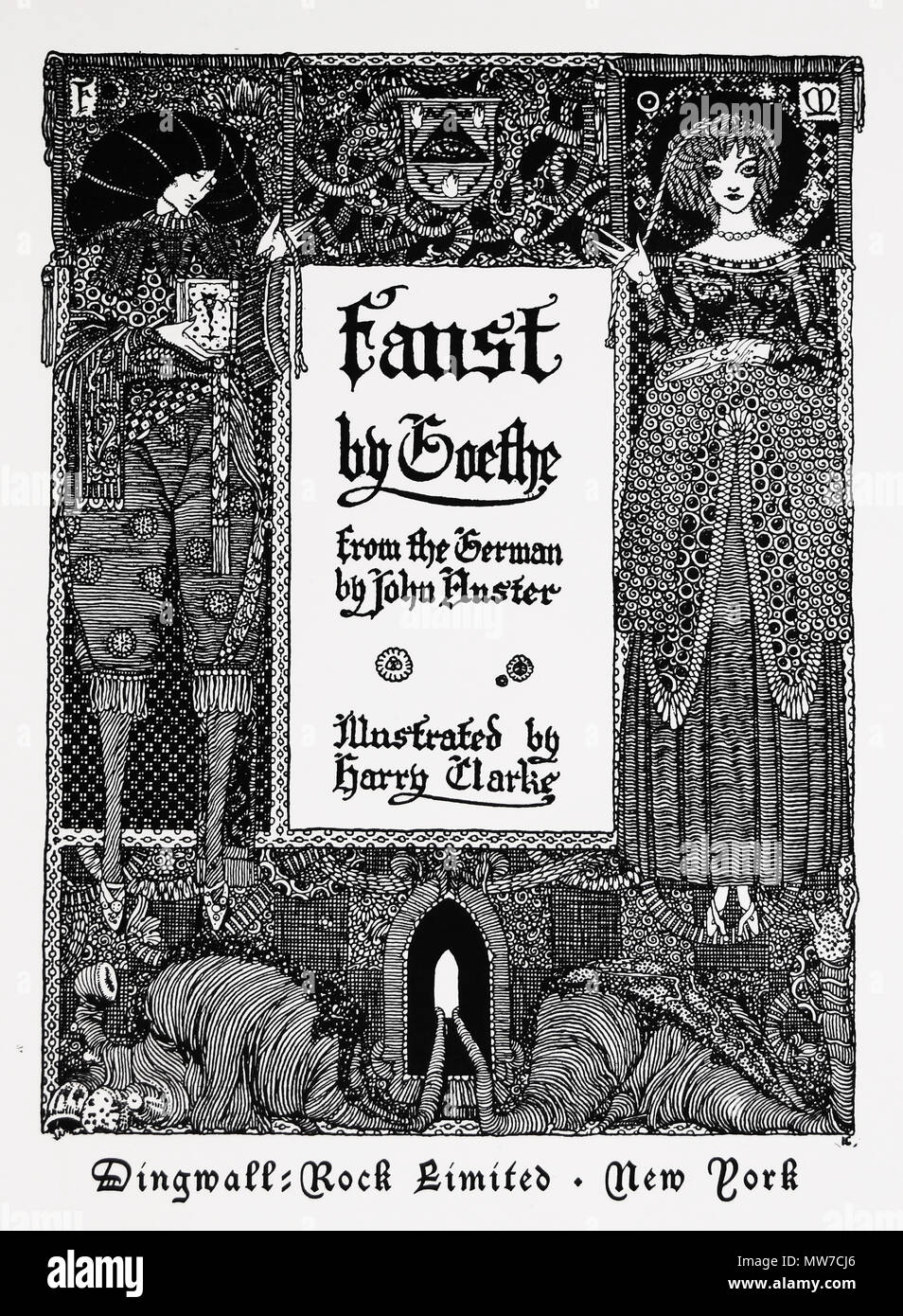 Harry Clarke - Irish illustrator - Title Page: Goethe's Faust. Art by ...