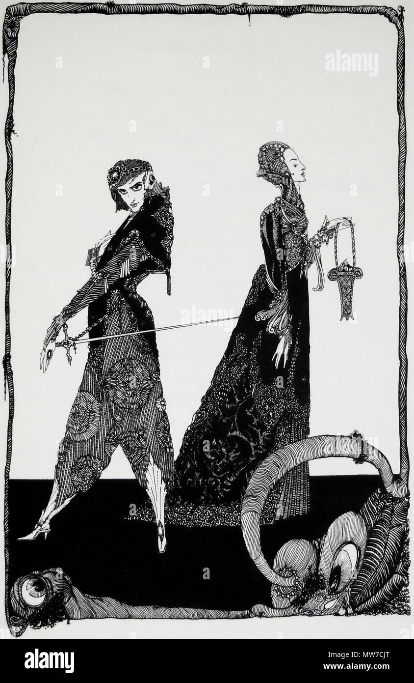 Harry Clarke - Irish illustrator - Faust: "Modest she seems and good ...