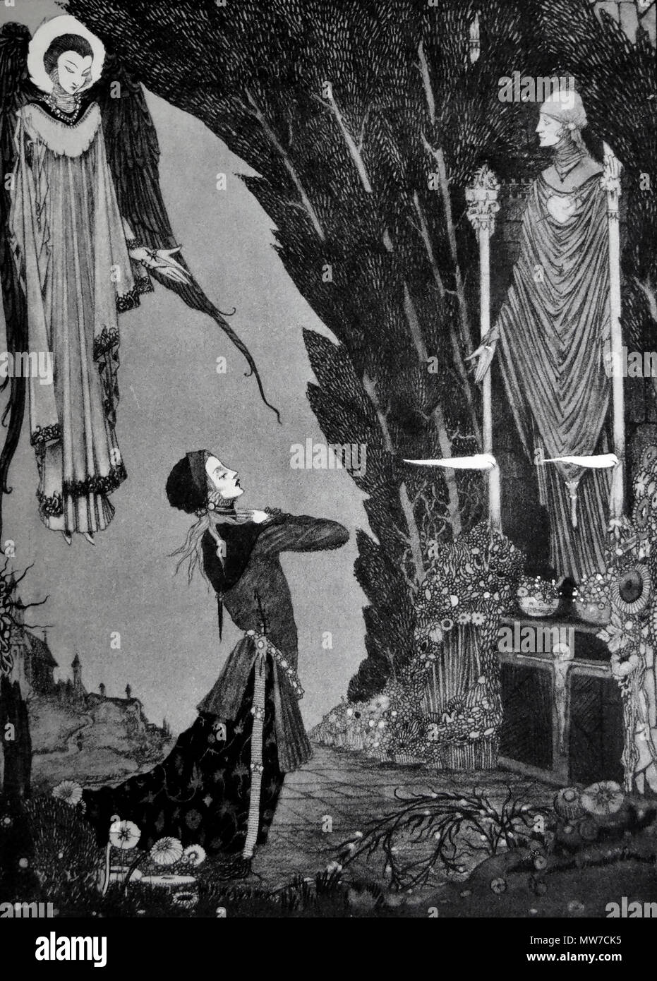 Harry Clarke - Irish illustrator - Margaret: "And who my wound can heal ...
