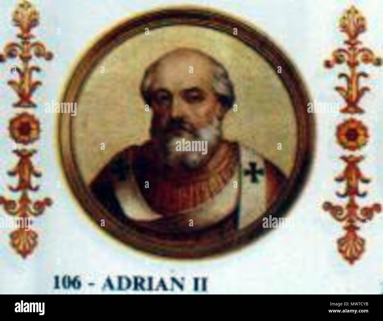 . Pope Adrian II . 9th century. Unknown 28 Adrian II Stock Photo - Alamy