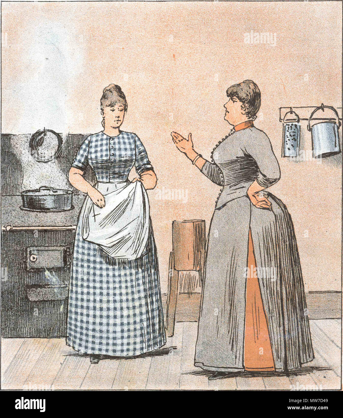 . A lady vocally berate the the cook. 1890 28 AErlig taltDu er Stock ...