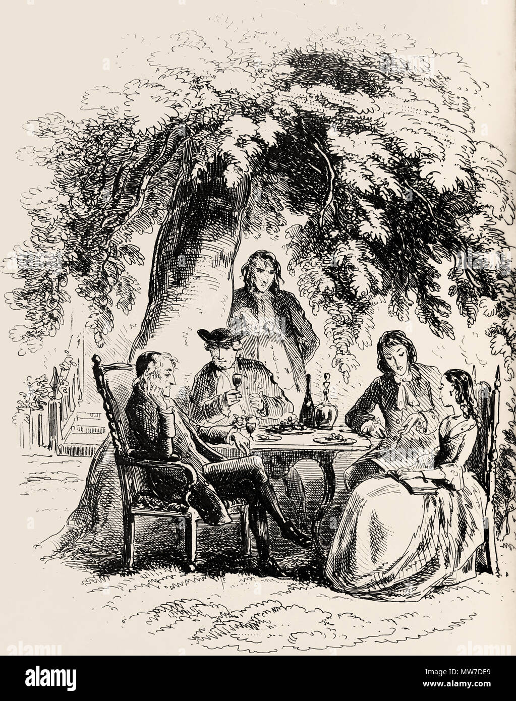 H. K Browne - English Illustrator - Frontispiece by Phiz from "A Tale ...