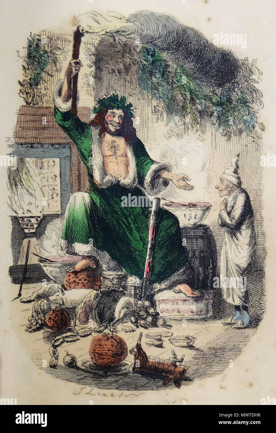 John Leech - English Illustrator - "Scrooge's Third Visitor" Art by ...