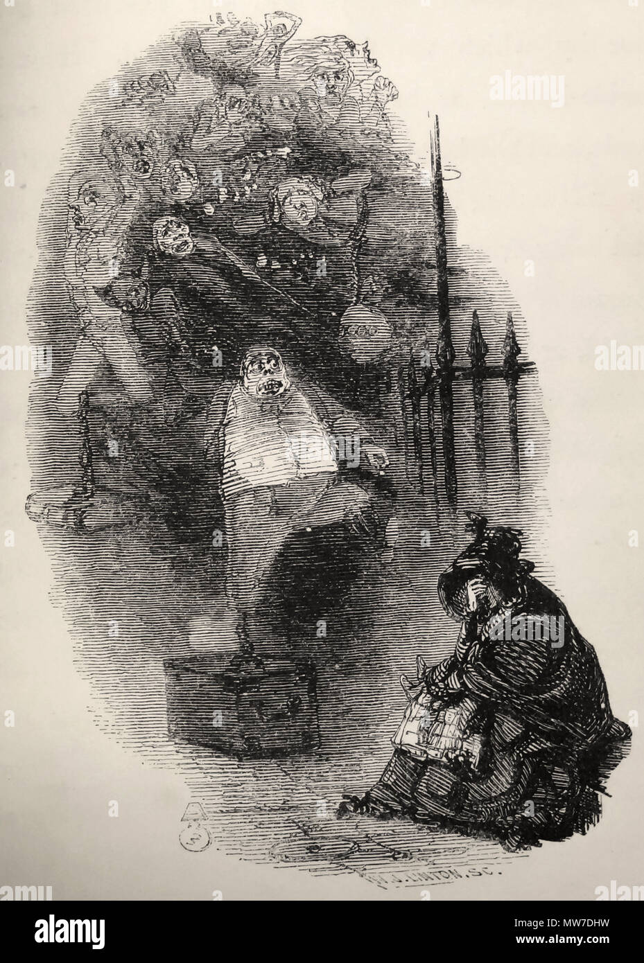 John Leech - English Illustrator - "The old ghost was unable to assist ...