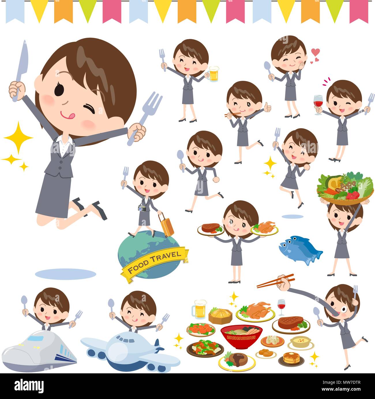 Food women business friends Stock Vector Images - Alamy