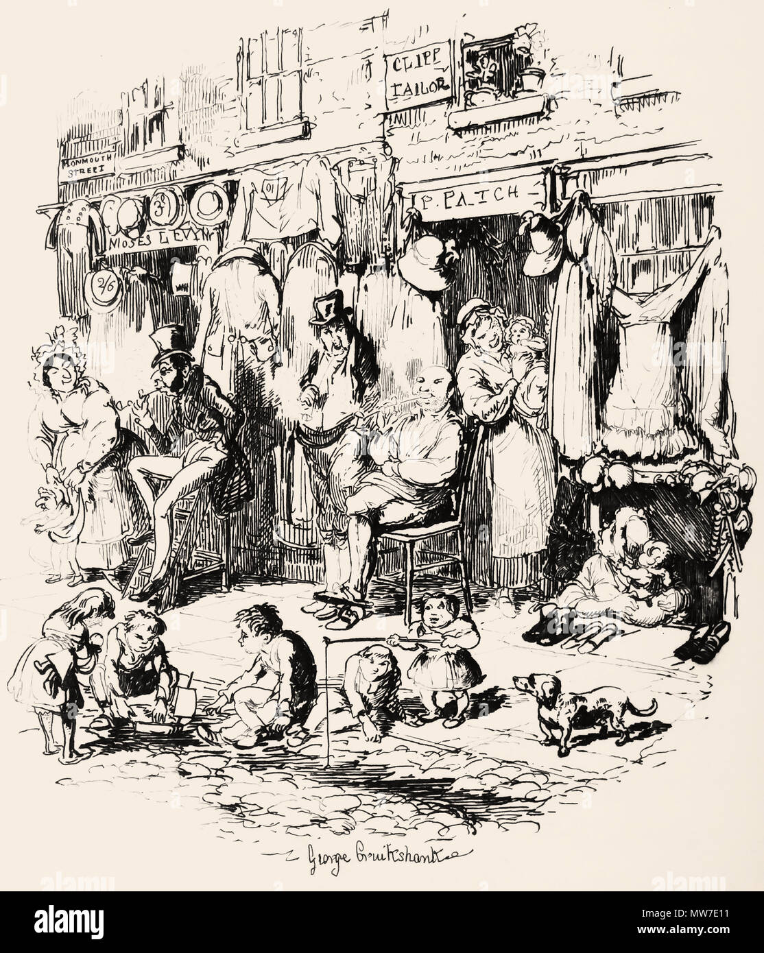 George Cruikshank - English Illustrator - "Monmouth Street" by George ...