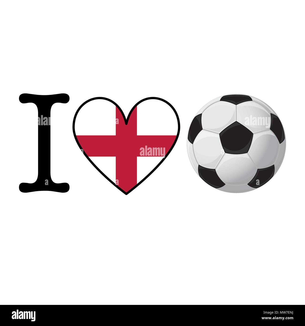 I heart Soccer banner with England flag. Love Football concept Stock ...